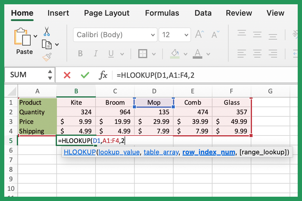 Mastering HLOOKUP 11 Examples Classical Finance