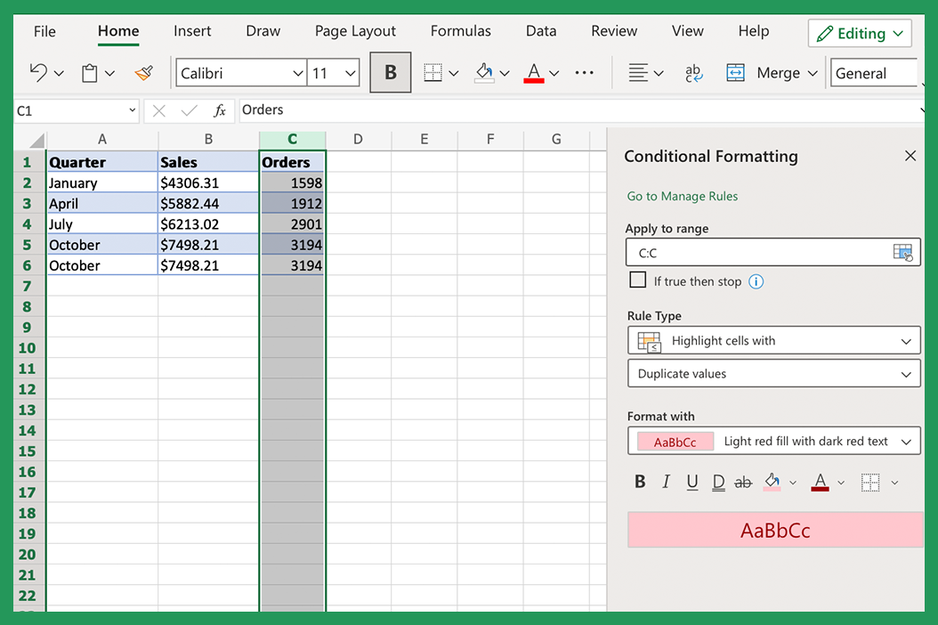 Conditional Formatting Examples Excel Classical Finance 0494