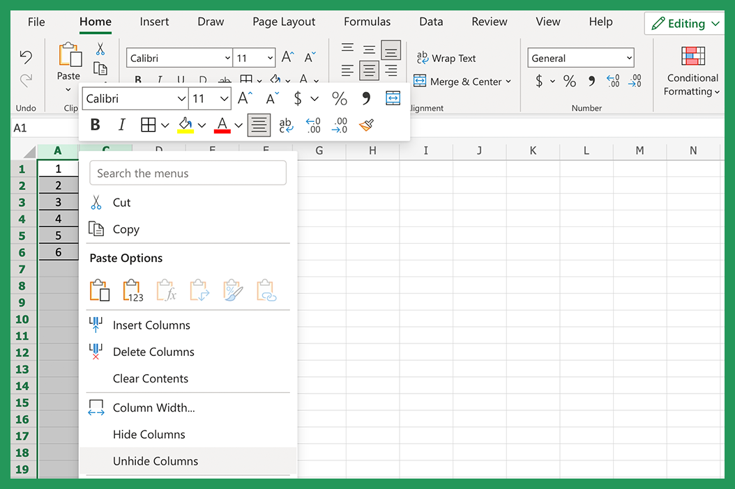 Hide Unhide Columns Rows In Excel Classical Finance