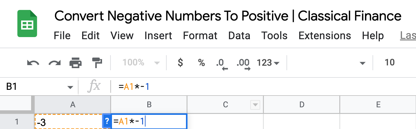 Convert A Negative Number To A Positive Classical Finance