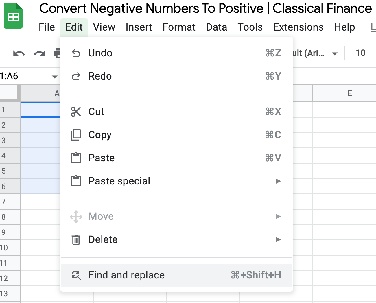 Convert A Negative Number To A Positive Classical Finance