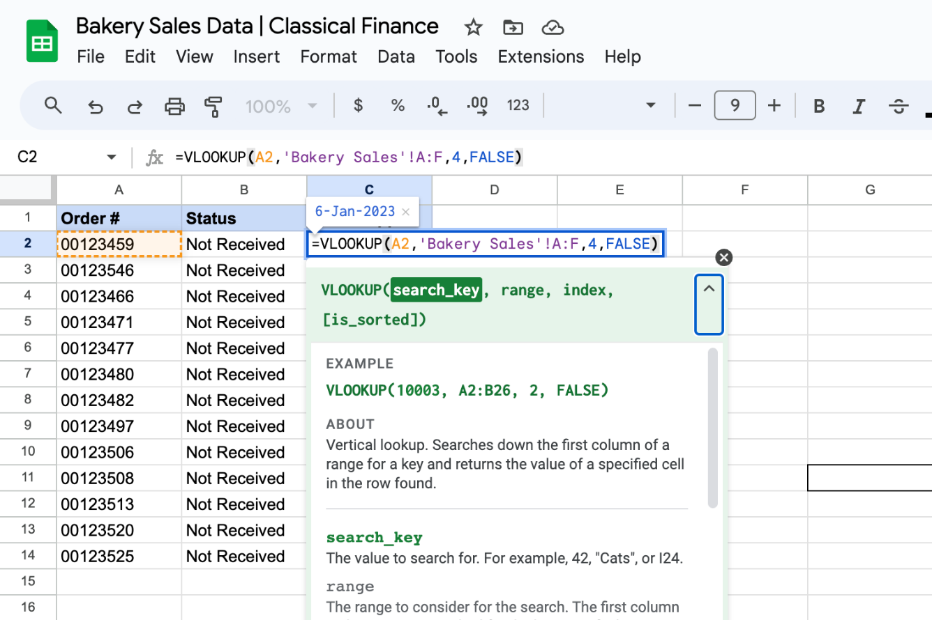 How To Use VLOOKUP In Google Sheets | Classical Finance