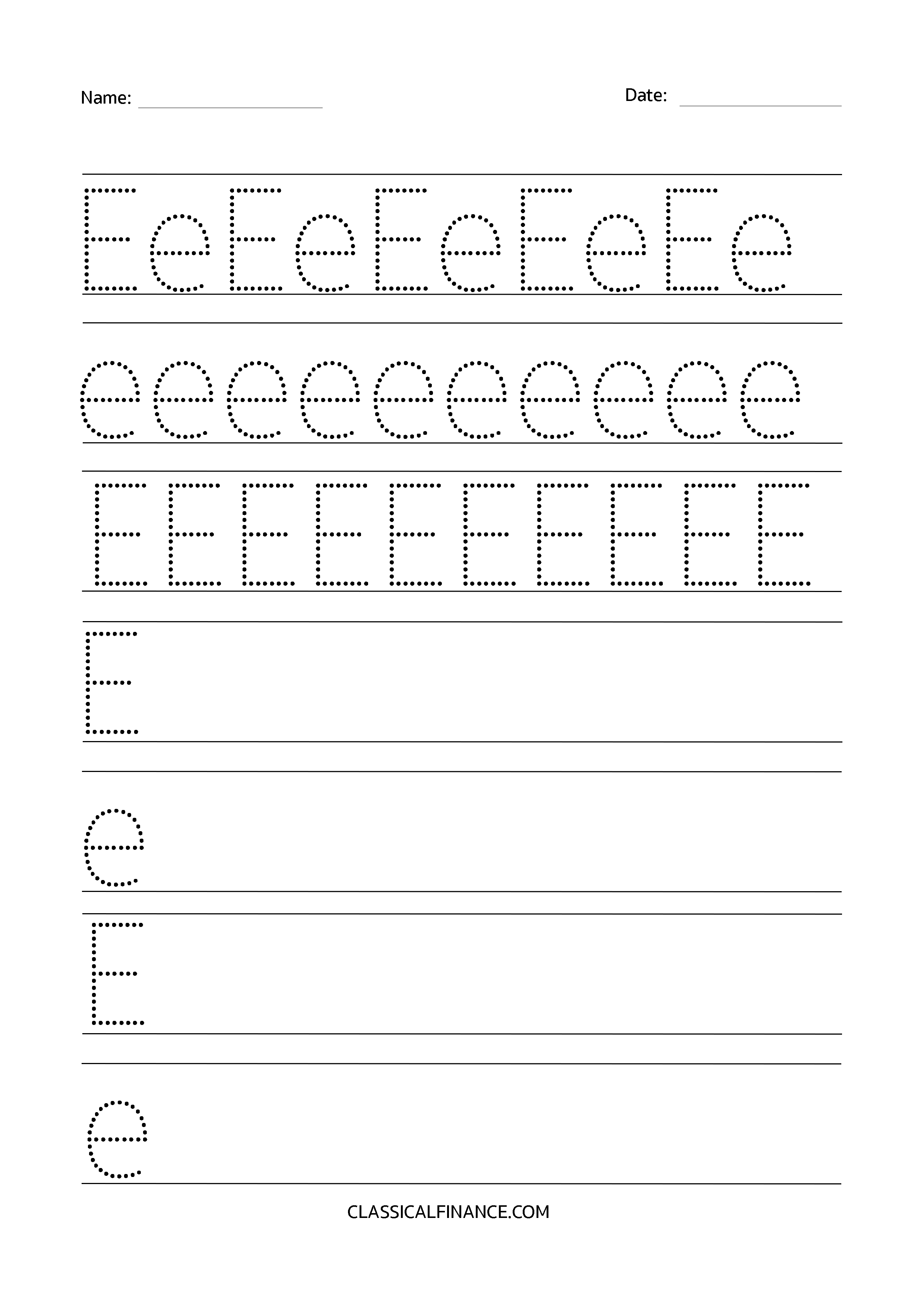 Letter E Worksheets - Trace, Draw, Learn