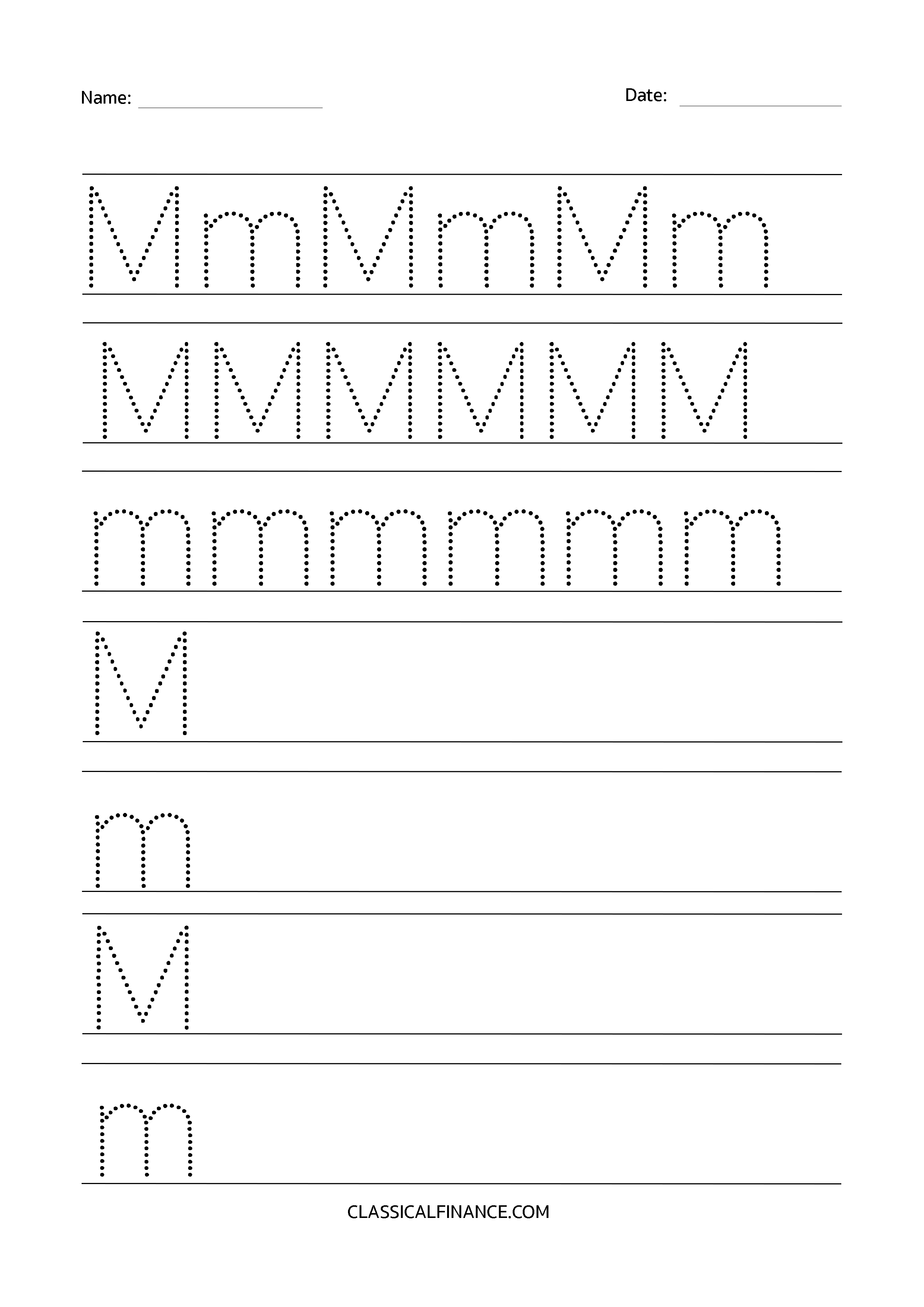 Letter M Worksheets - Trace, Draw, Learn