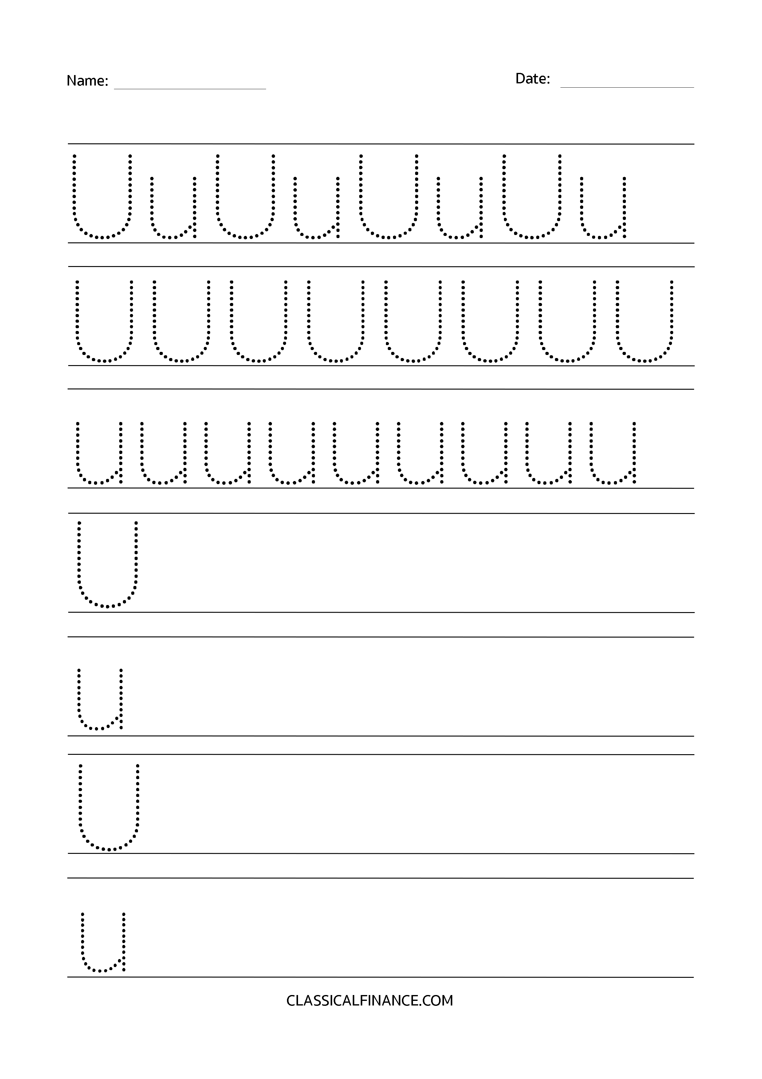 Letter U Worksheets - Trace, Draw, Learn