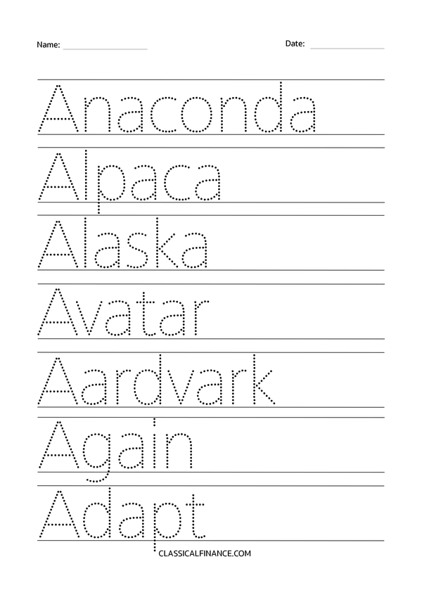 Letter A Worksheets - Trace, Draw, Practice
