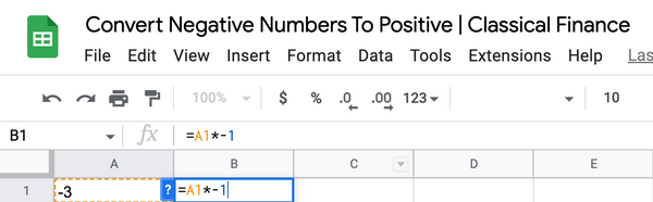 Convert A Negative Number To A Positive | Classical Finance