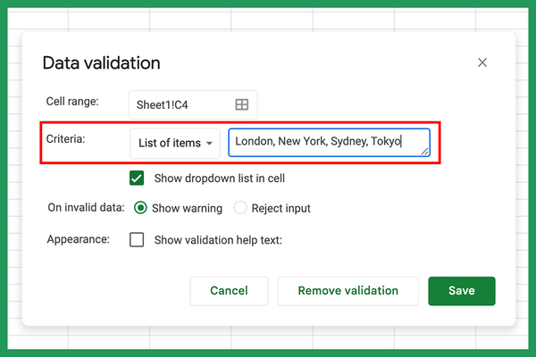 How to Add a Drop-Down List in Google Sheets