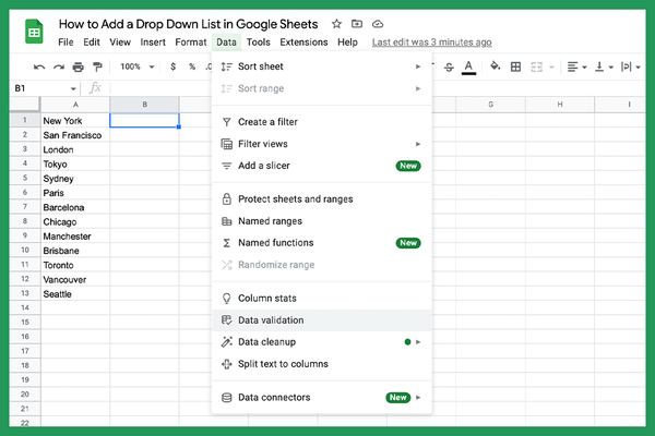 How to Add a Drop-Down List in Google Sheets